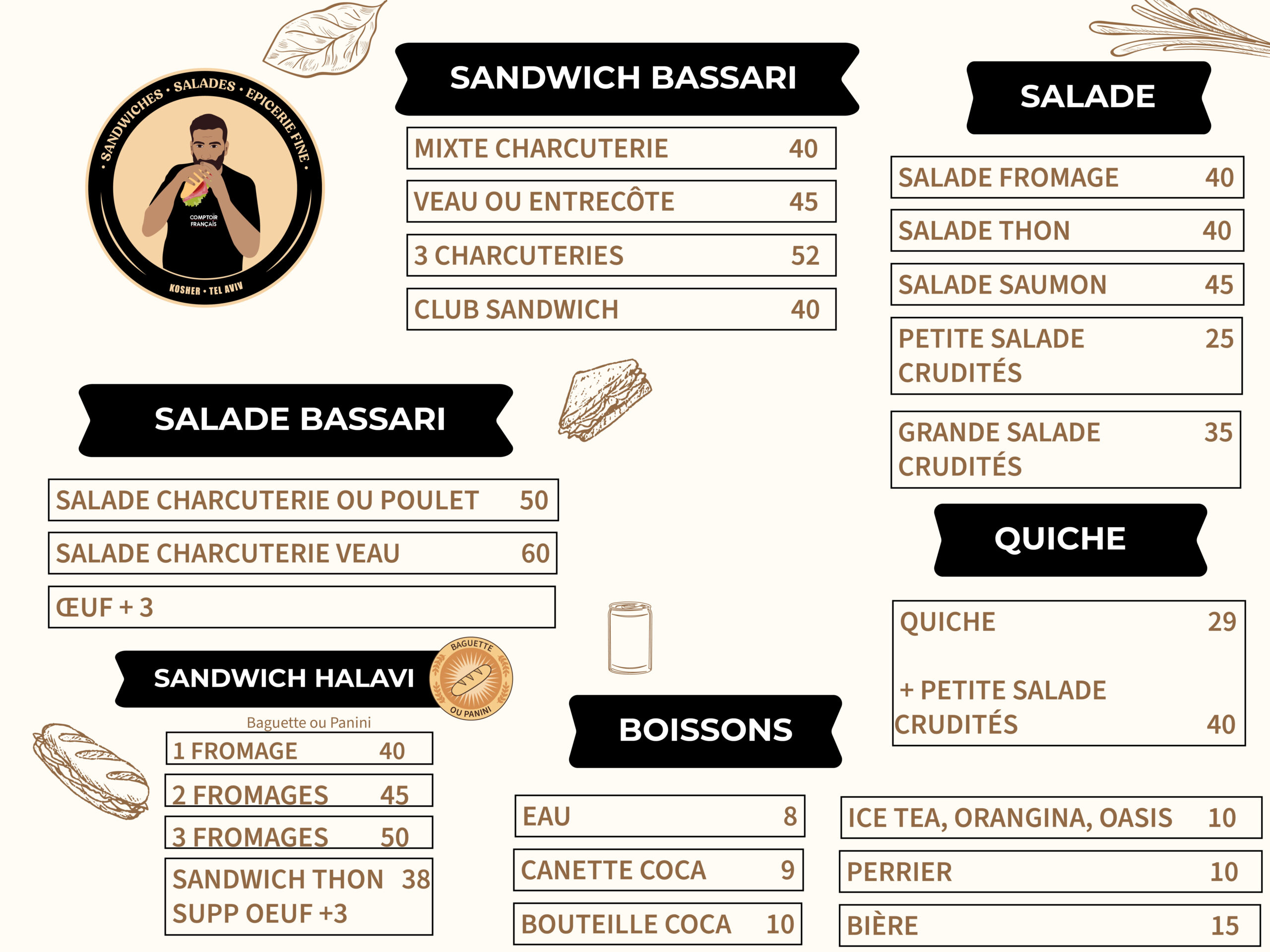 Menu - Comptoir français TLV